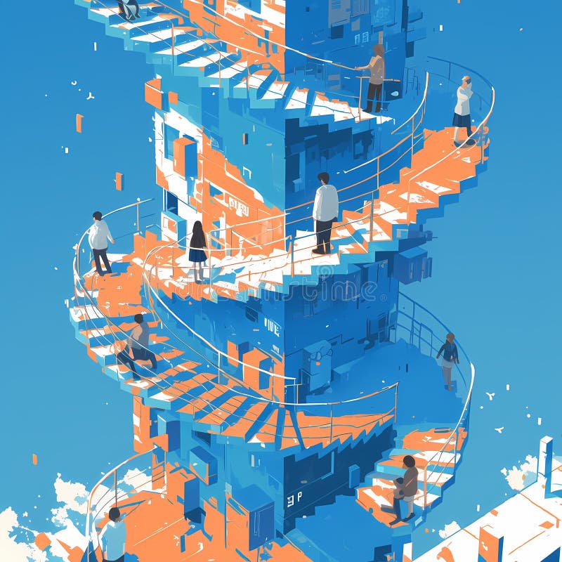 Building Blocks of Growth: the Art of Progress Stock Illustration ...