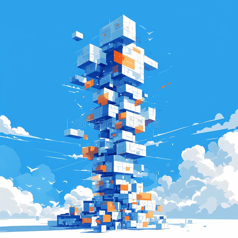 Building Blocks of Growth: the Art of Progress Stock Illustration ...