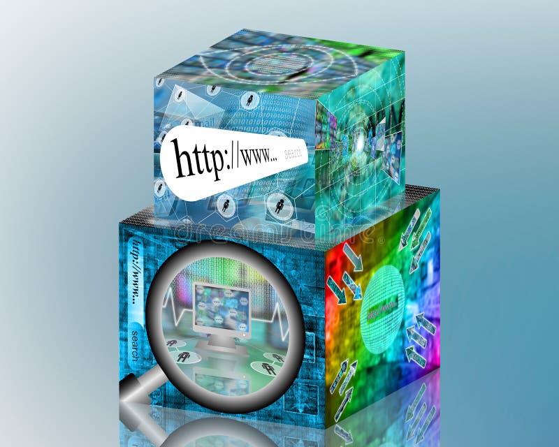 Building Blocks of the Internet Stock Illustration - Illustration of ...