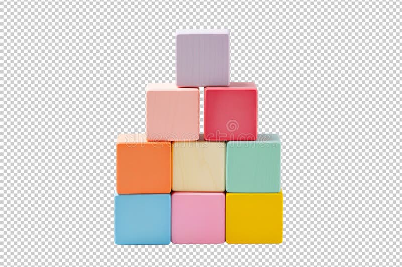 Building Blocks Isolated on Transparent Background Stock Illustration ...