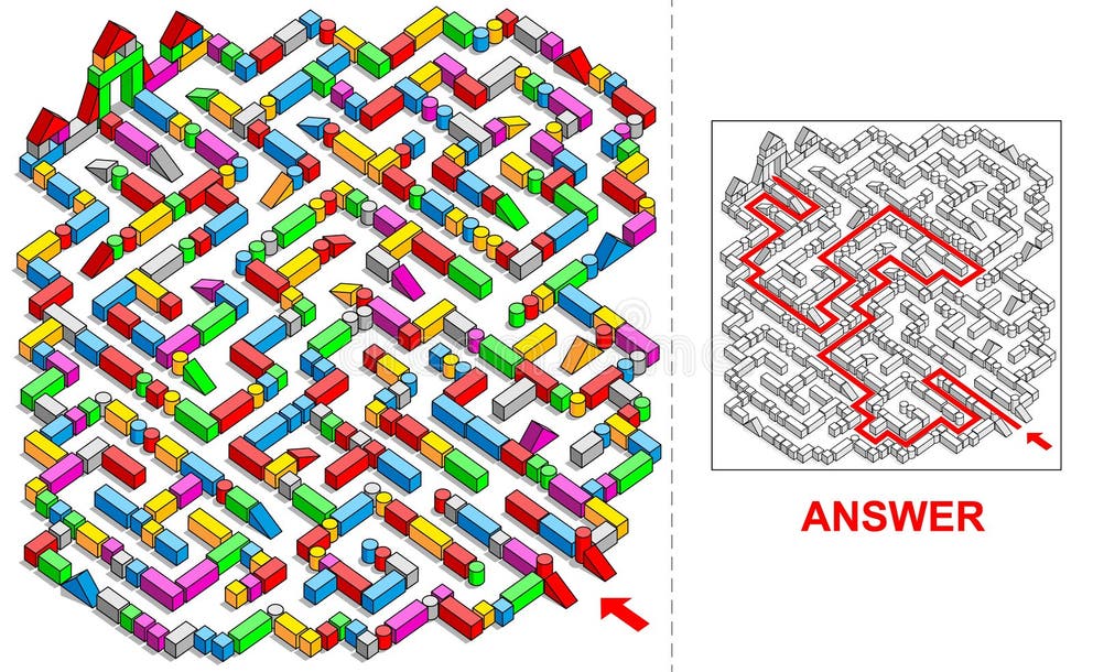 Building Blocks Labyrinth (square). Stock Vector - Illustration of home ...