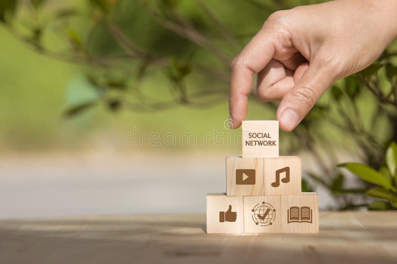 Building Blocks Representing Elements of Social Media Stock Image ...