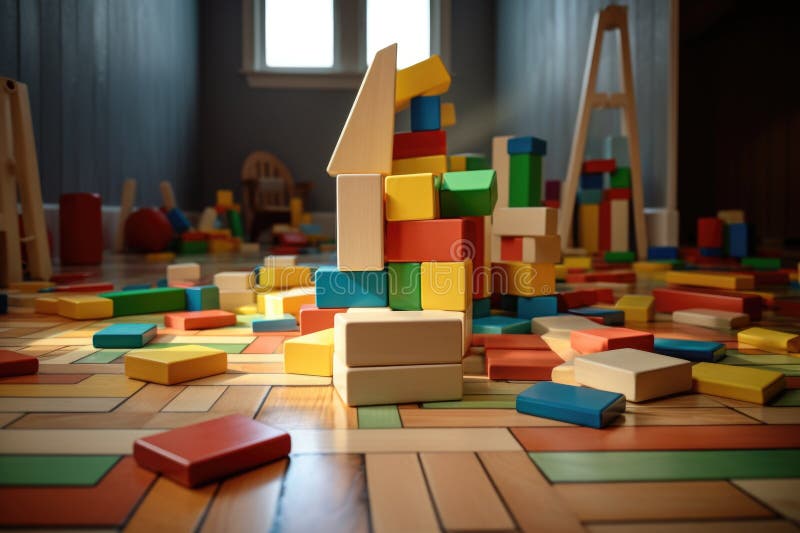 Colorful Blocks Stacked High Ai Generated Stock Photos - Free & Royalty ...