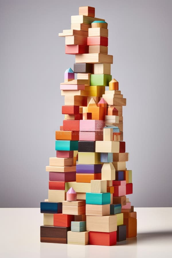 Building Blocks Stacked Together in Harmony Stock Illustration ...