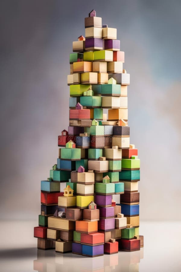 Building Blocks Stacked Together in Harmony Stock Illustration ...