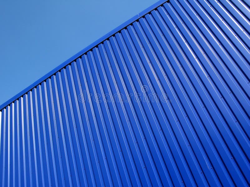 Building of Blue Metal Siding Stock Photo - Image of lines, metal: 6248812