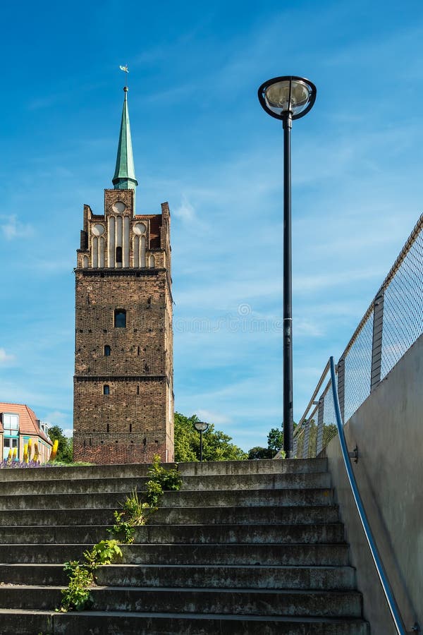 Building with Blue Sky in the City Rostock, Germany Stock Photo - Image ...