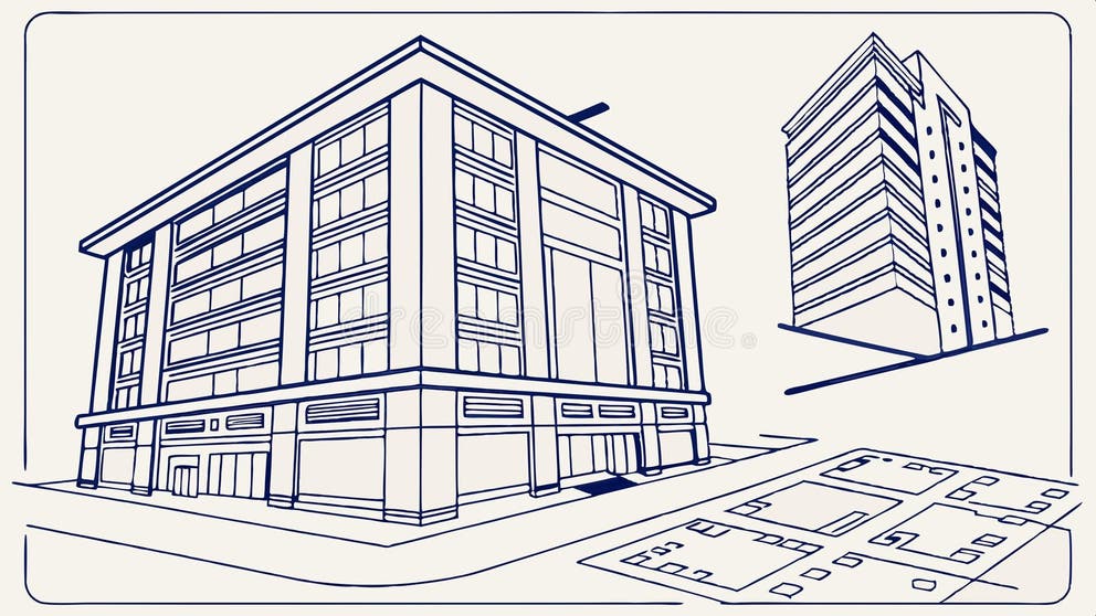 Building Blueprints, Architectural Design and Construction Plan Vector ...