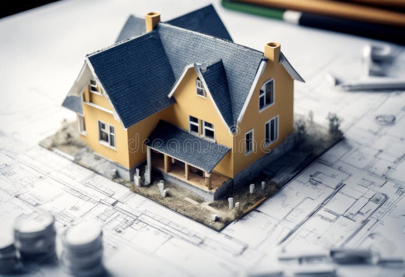 Building Blueprints Project Construction House Housing Architecture ...