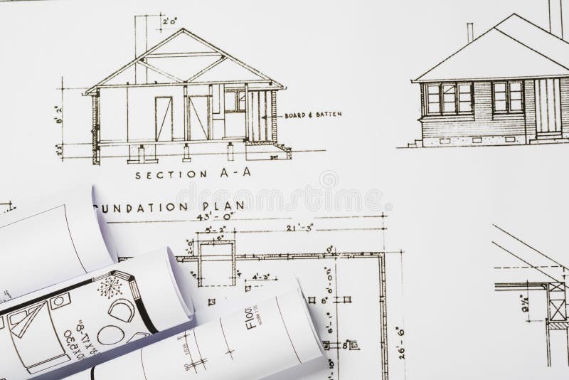 Building Blueprints Table. High Quality Beautiful Photo Concept Stock ...