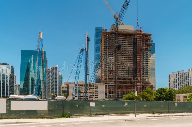 Building Boom Miami Brickell 2024. Multiple Construction Sites with ...