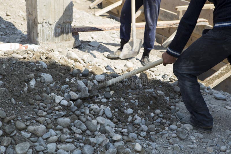 Building a brick building stock photo. Image of bricklayer - 108431158