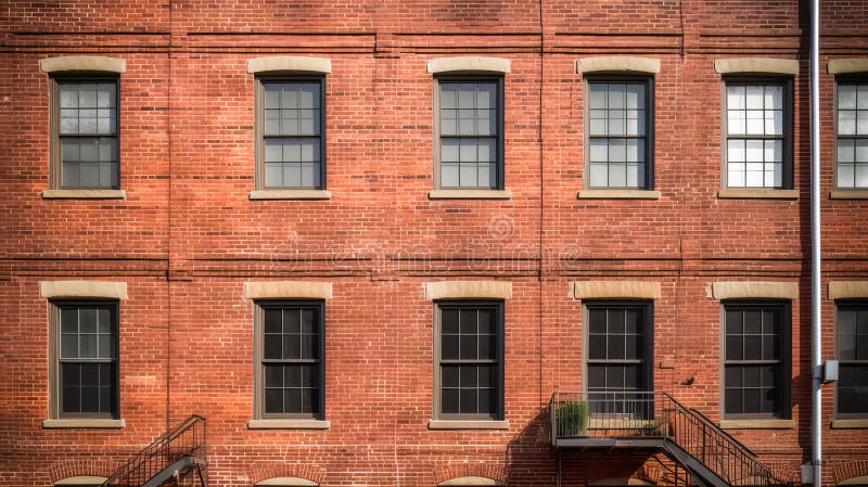 Building, Brick Wall, Even Row of Bricks Stock Illustration ...