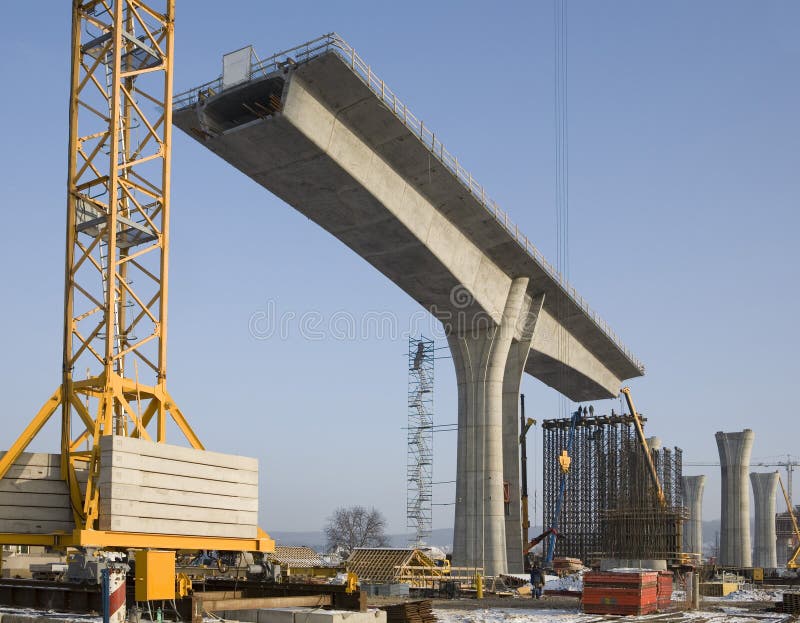 Building a bridge stock image. Image of scaffolding, concrete - 7777017
