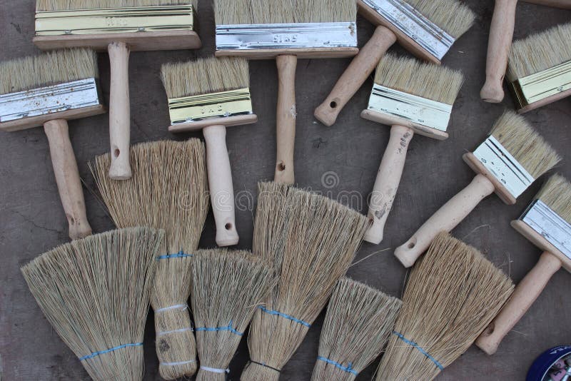 Building Brushes Waiting for the Master Stock Image - Image of master ...