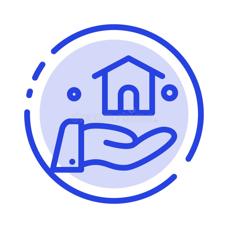 Building, Build, Construction Blue Dotted Line Line Icon Stock Vector ...