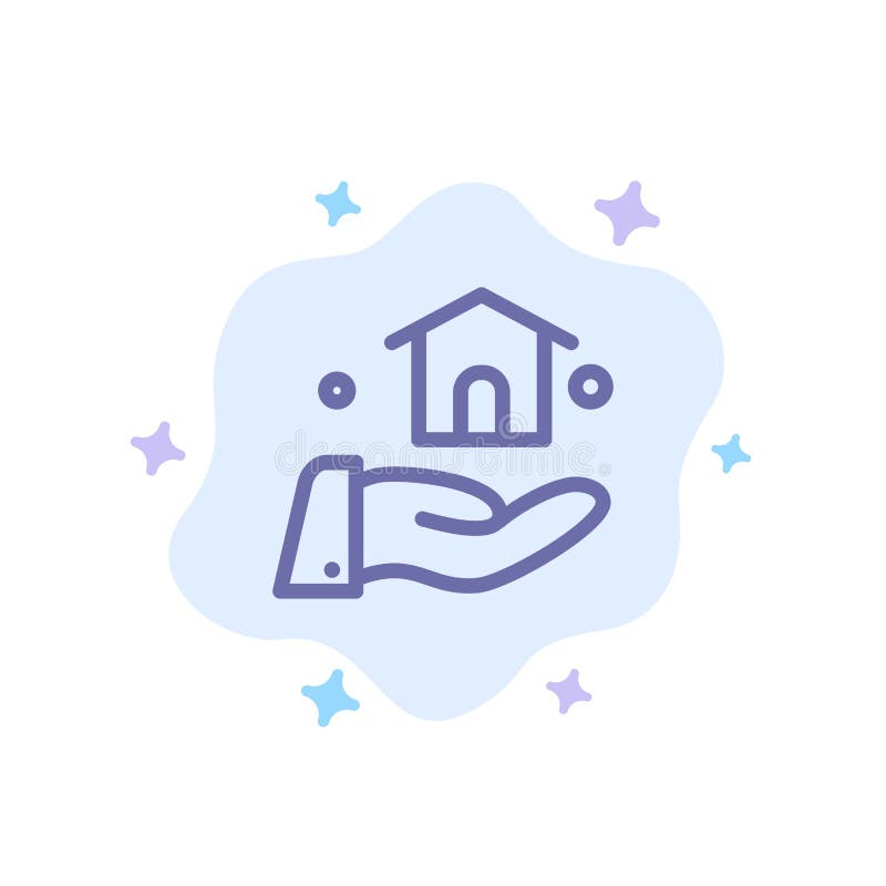 Building, Build, Construction Blue Icon on Abstract Cloud Background ...