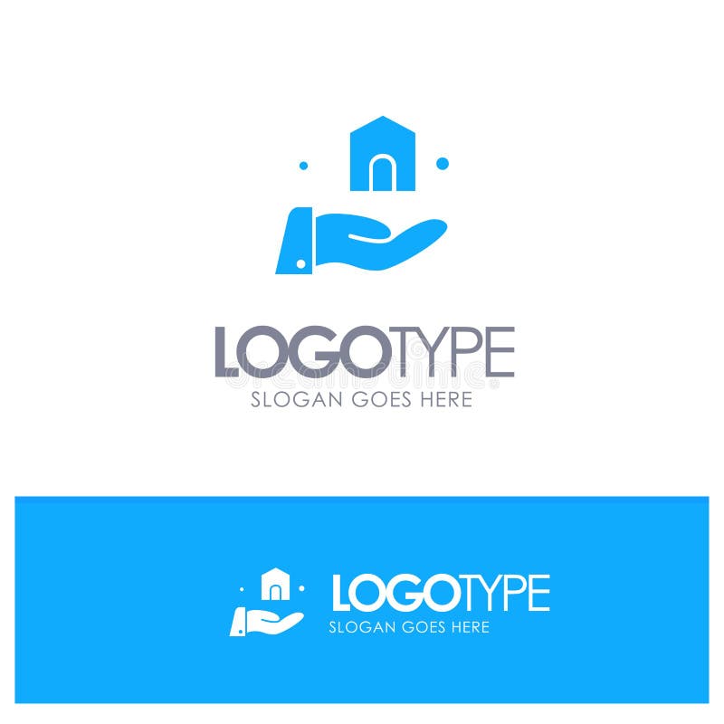 Building, Build, Construction Blue Solid Logo with Place for Tagline ...