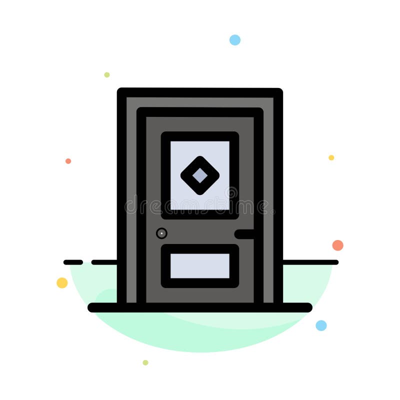 Building, Build, Construction, Door Abstract Flat Color Icon Template ...