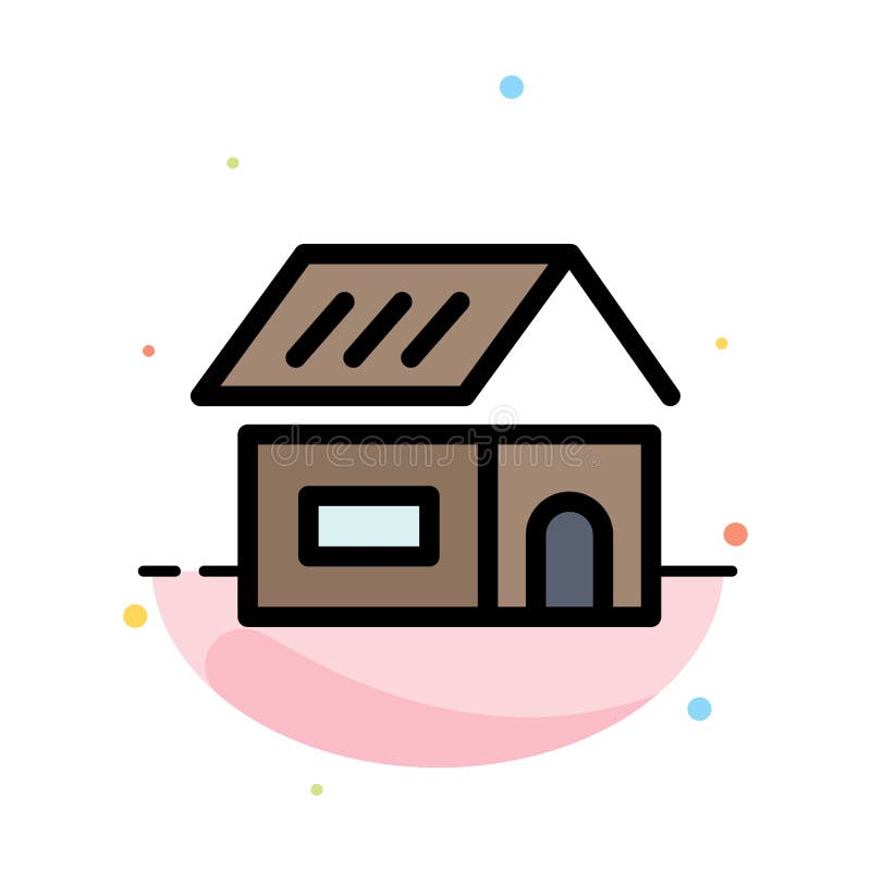 Building, Build, Construction, Home Abstract Flat Color Icon Template ...