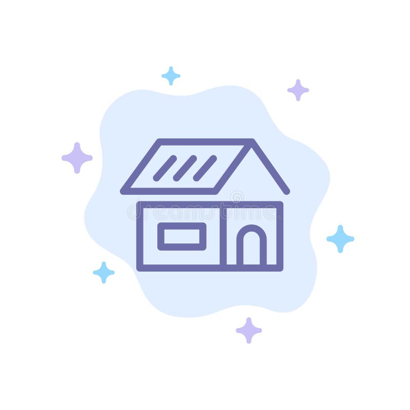 Building, Build, Construction, Home Blue Icon on Abstract Cloud ...