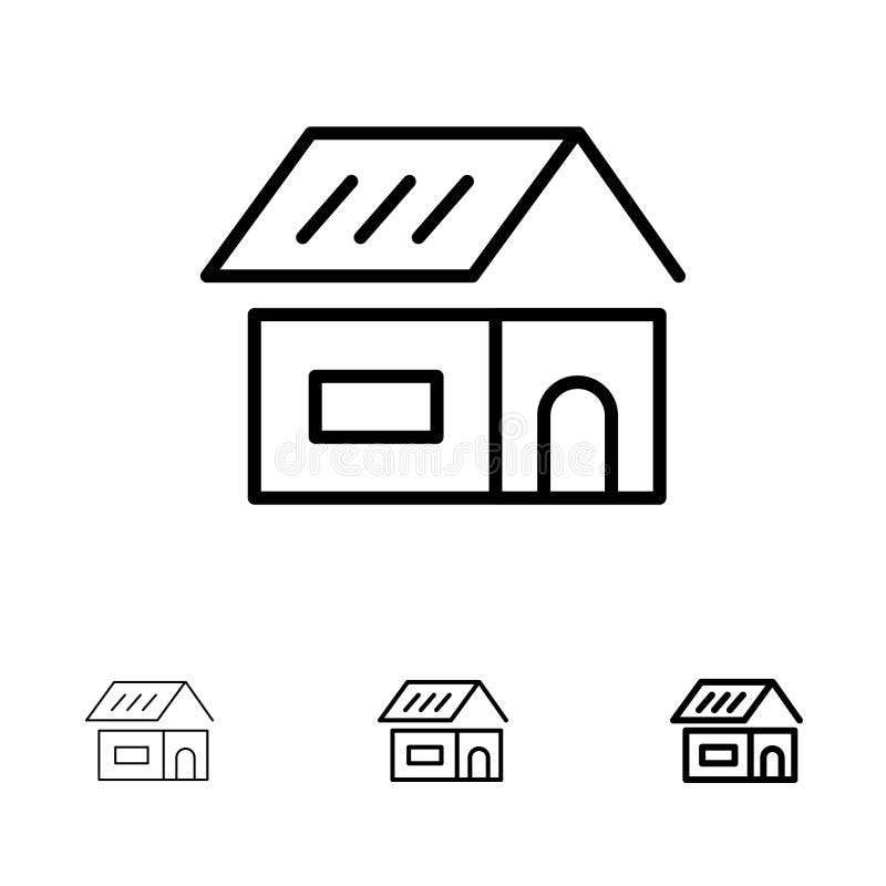 Building, Build, Construction, Home Bold and Thin Black Line Icon Set ...