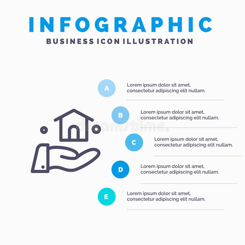 Building, Build, Construction Line Icon with 5 Steps Presentation ...