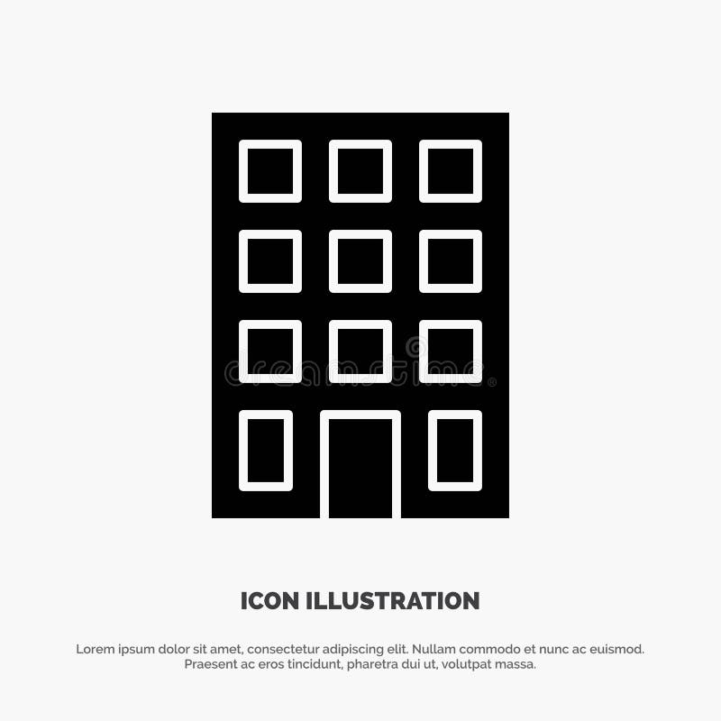 Building, Buildings, Construction Solid Glyph Icon Vector Stock Vector ...