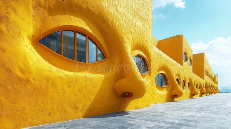 A Building with a Bunch of Eyes on it S Side, AI Stock Photo - Image of ...