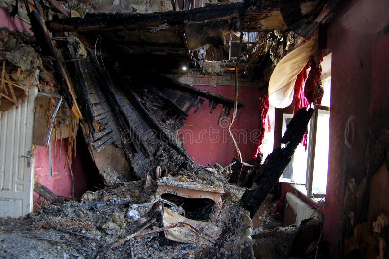 Building burned stock image. Image of burned, damage - 158666097