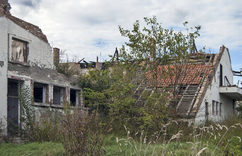 Burnt building stock image. Image of heat, destruction - 268218567