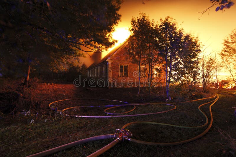 A building burning down stock photo. Image of emergency - 25636506