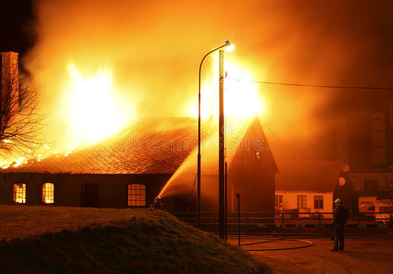A building burning down stock photo. Image of loss, lightning - 25636526