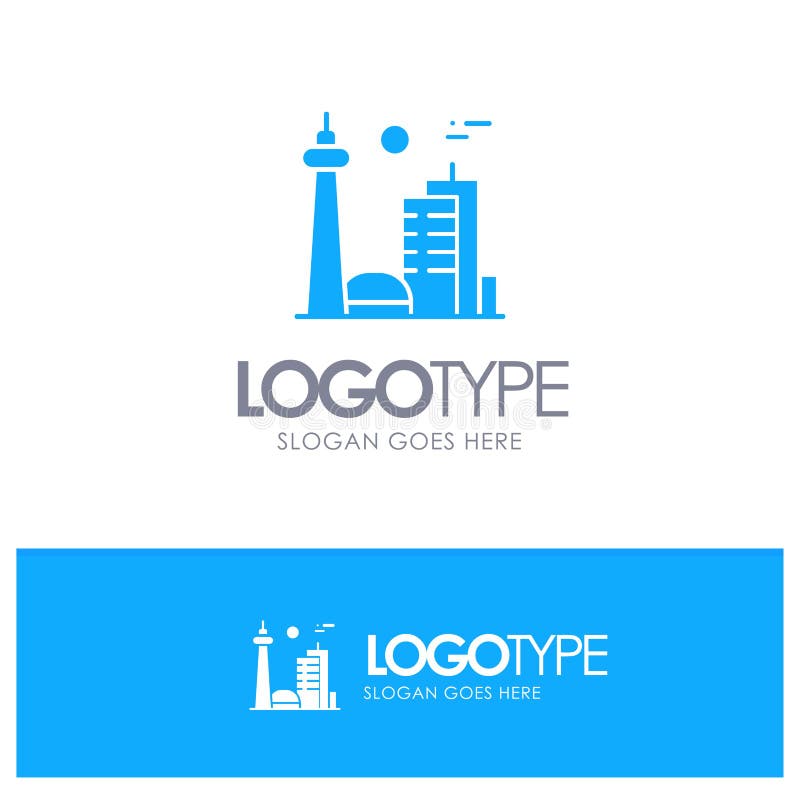 Building, Canada, City, Famous City, Toronto Blue Solid Logo with Place ...