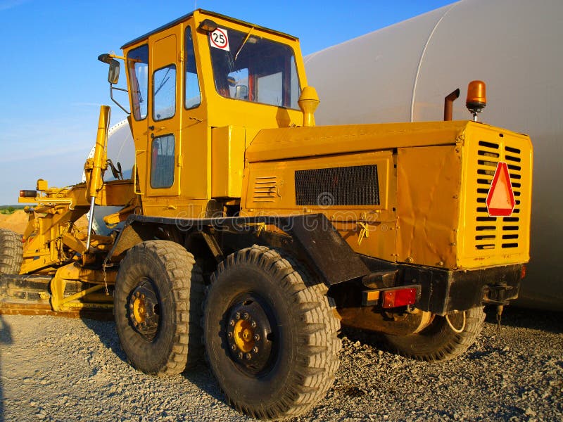 Building car stock image. Image of yellow, gravel, branch - 29024687