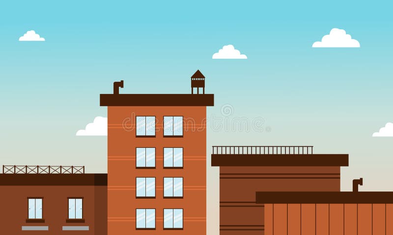 Cartoon Flat Landscape for Game Backgrounds Stock Vector - Illustration ...