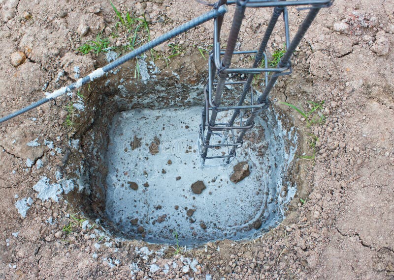 Building cement pillar stock photo. Image of metal, industrial - 29214192