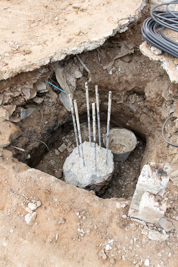 Building Cement Pillars in Underground Stock Image - Image of ...