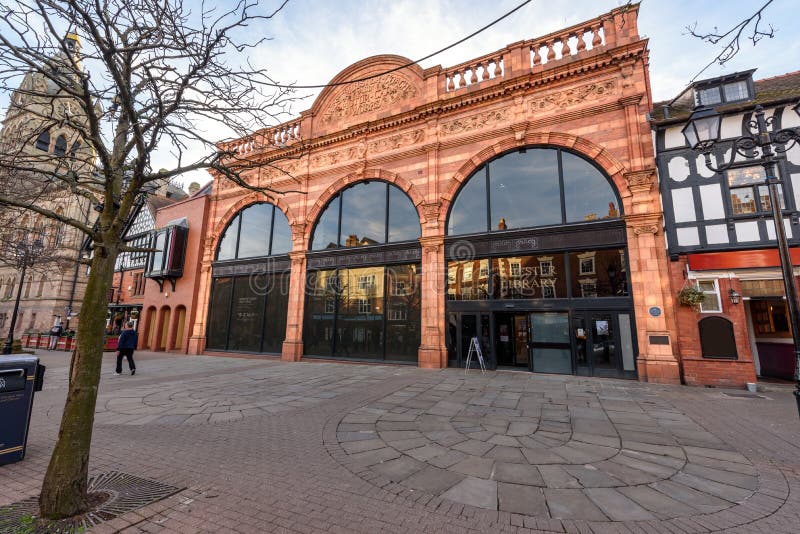 Library Chester UK editorial stock image. Image of doors - 147758579