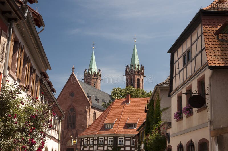Building and Church in Ladenburg. Germany Stock Photo - Image of place ...