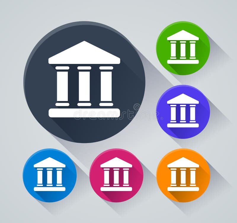 Building circle icons set stock vector. Illustration of urban - 107364960