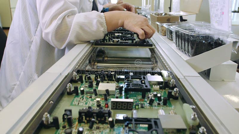 Building Circuit Boards in Electronics Factory Stock Footage - Video of ...