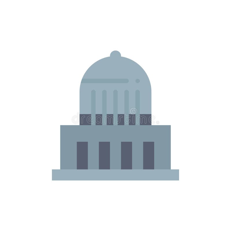 Building, City, Landmark, Usa Flat Color Icon. Vector Icon Banner ...