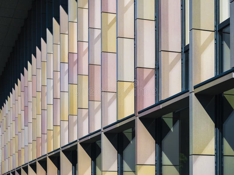 Building Cladding Fin Facade Gradation Colors Architecture Details ...