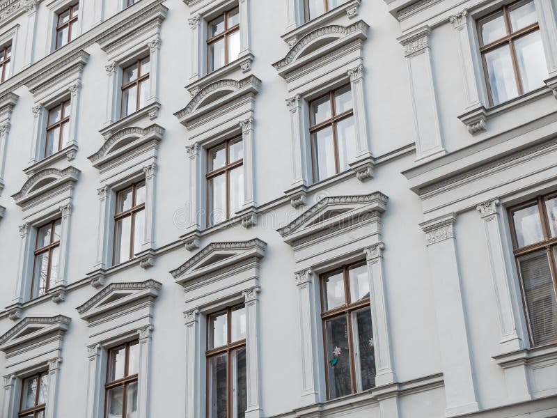 Building with Classical Decorative Window Features Stock Photo - Image ...