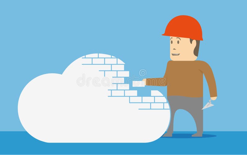 Building a Cloud. Concept Image. Stock Vector - Illustration of ...
