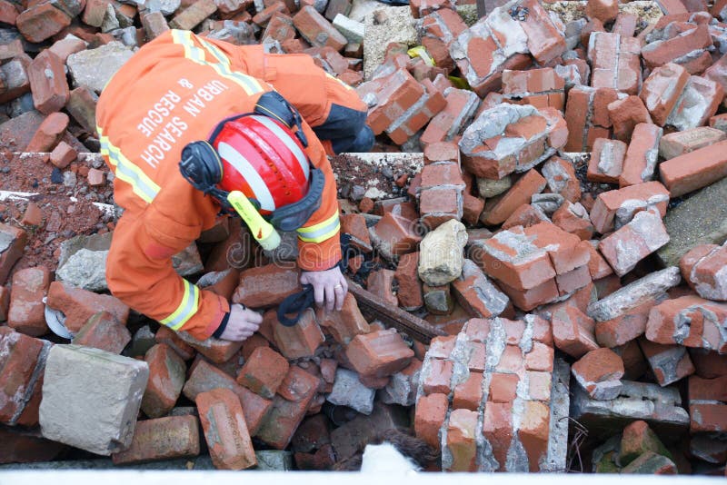 Building Explosion and Total Collapse, Disaster Zone Stock Image ...