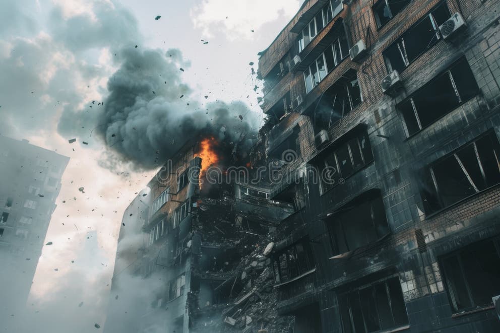 Building Collapsing after an Explosion Stock Photo - Image of emergency ...