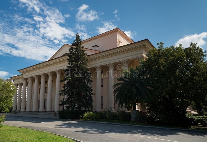 Building with a Colonnade. Russia, Sochi Stock Image - Image of ...