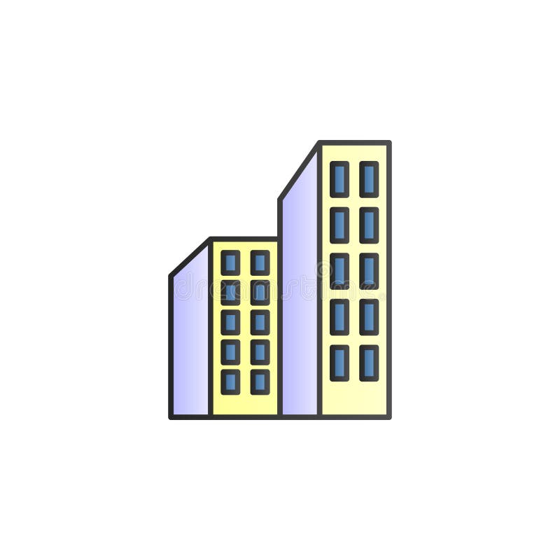 Building Color Gradient Vector Icon Stock Illustration - Illustration ...
